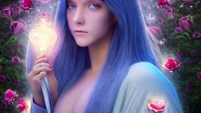 A beautiful wizard woman.She has a long hair and eyes.She wears a white ...